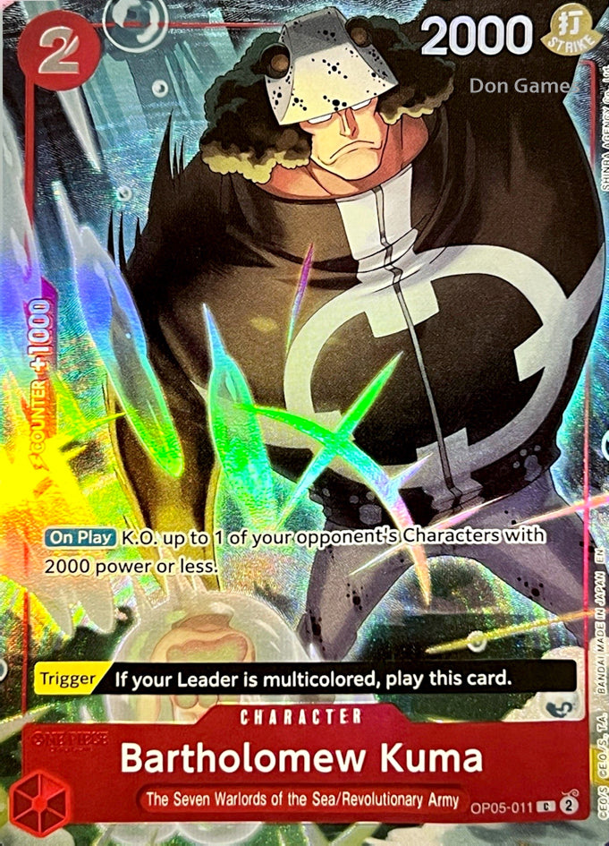 OP05-011 Bartholomew Kuma Character Card Alternate Art (The Seven Warl ...
