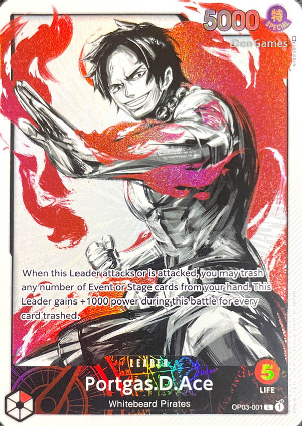 OP03-001 Portgas. D. Ace Leader Card Alternate Art – Don Games