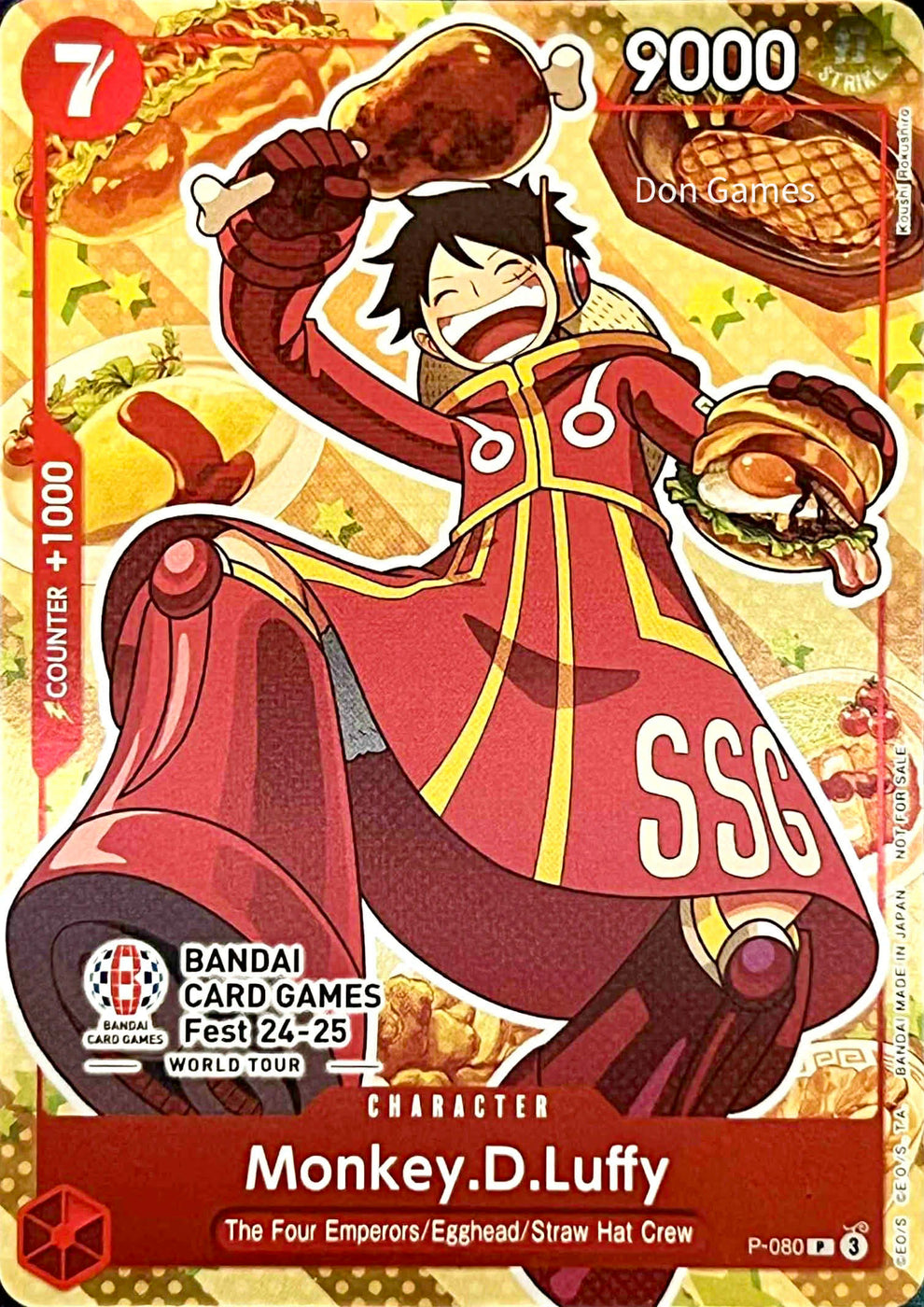 P-080 Monkey. D. Luffy Character Card Alternate Art (Bandai Card Games ...