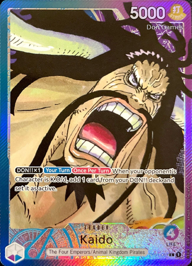 OP01-061 Kaido Leader Card Alternate Art Pre-Errata – Don Games